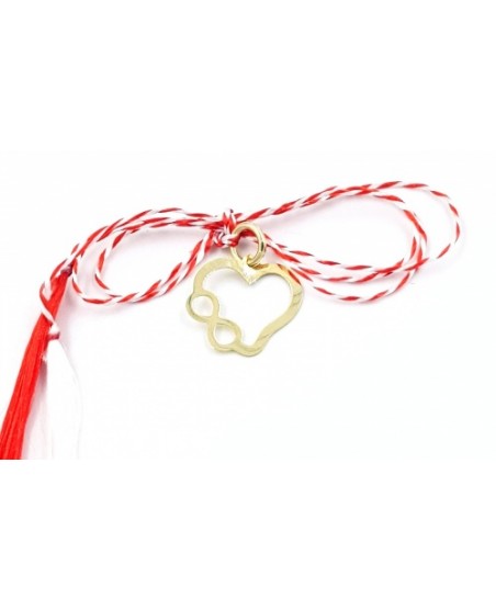 Martisor din aur galben 14K Inimioara cu infinit din Acasa